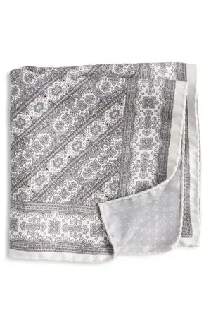 JACK VICTOR Paisley Pocket Square Linen