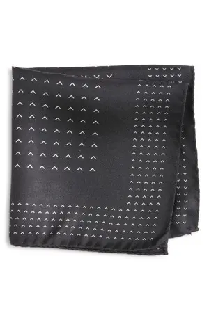 JACK VICTOR Mr. Vic Dot Pocket Square - Black