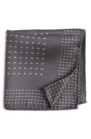JACK VICTOR Mr. Vic Dot Pocket Square - Charcoal