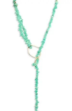 HOUSE OF OLIA Zeina 14k Gold-filled Lariat Necklace With - Amazonite