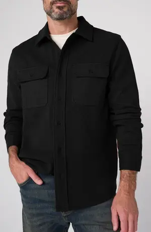LIVERPOOL Long Sleeve Knit Button Up Shirt - Black