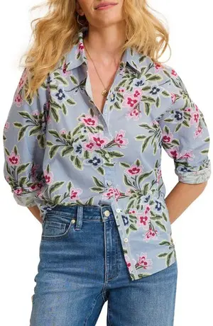 Tommy Bahama Ocean Petals Cotton Voile Shirt - Moondust