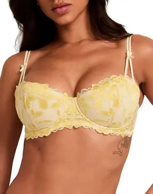 ADORE ME Mellody Push Up Balconette Bra - Light Yellow