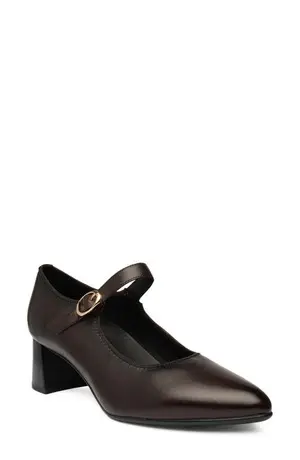 ARA Mary Jane Block Heel Pumps - Brown