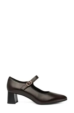 ARA Mary Jane Block Heel Pumps - Brown