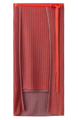 Mango Ribbed Overlay Midi Skirt