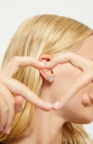 UNODE50 Sterling Plated Heart Earrings
