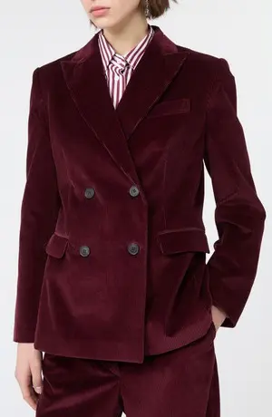 Max Mara Double Breasted Corduroy Blazer