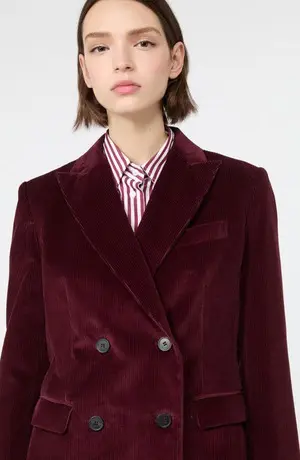 Max Mara Double Breasted Corduroy Blazer