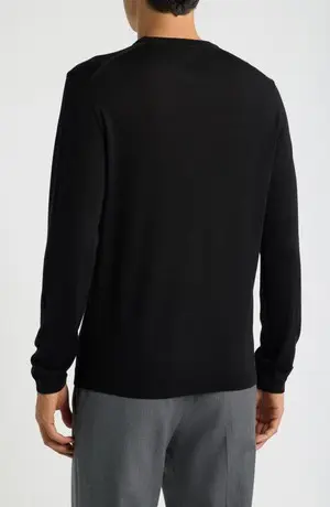 JACK VICTOR Wool & Silk Crewneck Sweater - Black