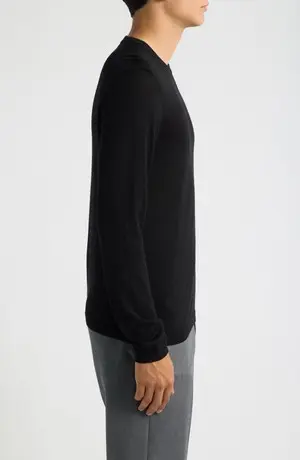 JACK VICTOR Wool & Silk Crewneck Sweater - Black