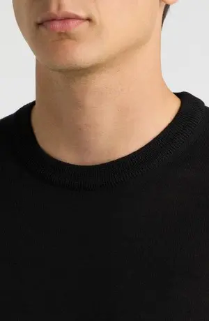 JACK VICTOR Wool & Silk Crewneck Sweater - Black