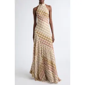 Missoni Halter Neck Maxi Dress - Beige