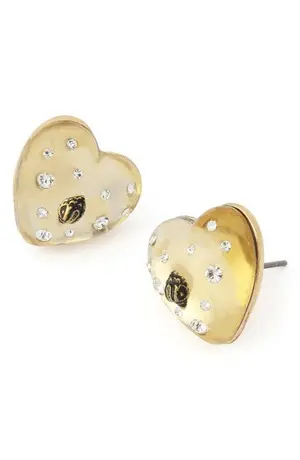 Kurt Geiger Resin Heart Stud Earrings