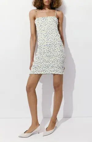 Mango Shirred Minidress