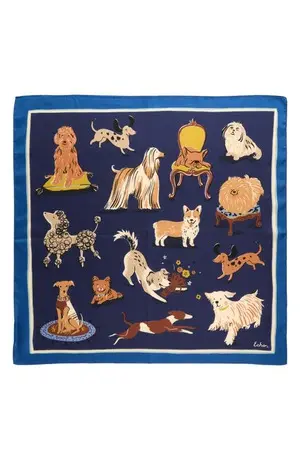 Echo Doggie Daycare Silk Bandana - Navy