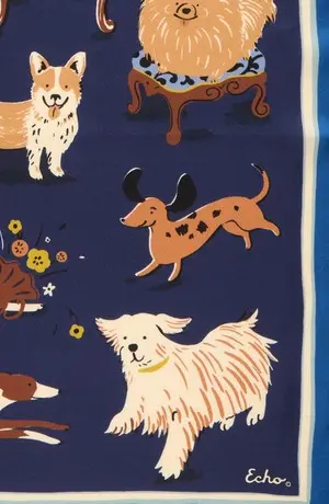 Echo Doggie Daycare Silk Bandana - Navy
