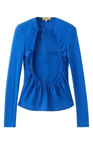 Mango Gathered Overlay Long Sleeve Top