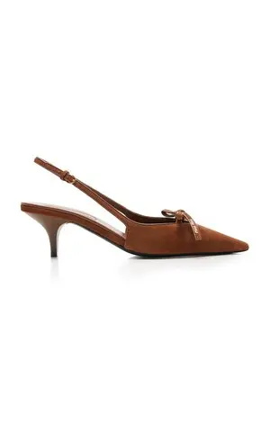 Miu Miu Slingback Pumps With Pointed Toe - Tan