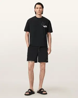 ALLSAINTS Mikro Slim Fit Swim Shorts - Black