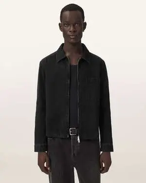 ALLSAINTS Dolwen Long Sleeve Zip Up Shirt