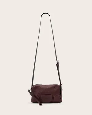 ALLSAINTS Ares Leather Micro Crossbody Bag - Red