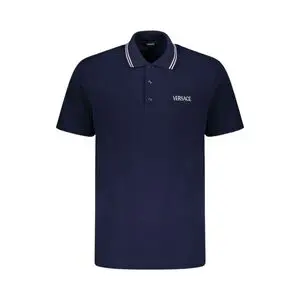 Versace Embroidered Cotton Polo Shirt