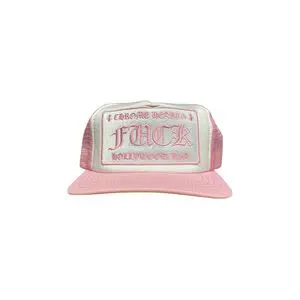 Chrome Hearts Fuck Hollywood Trucker Hat /pink - White