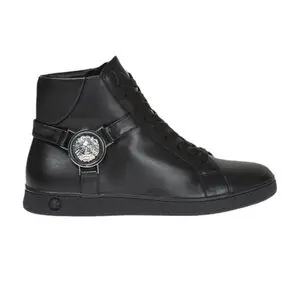 Versace High Top Sneakers With Lion Medallion Detail