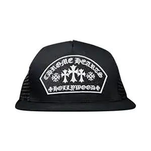 Chrome Hearts Hollywood Triple Cross Embroidered Trucker Cap - Black