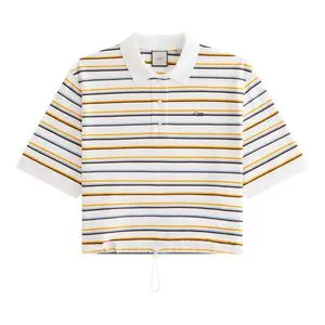 KITH Women Sadie Stripe Pique Polo 'white'
