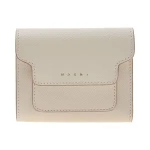 Marni Saffiano Leather Trifold Wallet 'talc - Grey