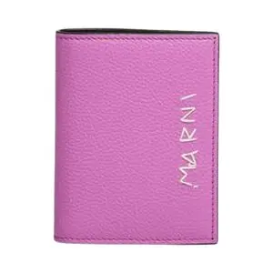Marni Mending Bi-fold Leather Wallet 'cassis - Pink