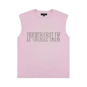 PURPLE BRAND Textured Sleeveless T-shirt - Pink