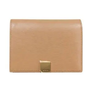 Marni Prisma Bifold Logo Leather Wallet Sand - Gold