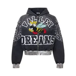 VALE FOREVER Anthem Zip Up Hoodie - Black