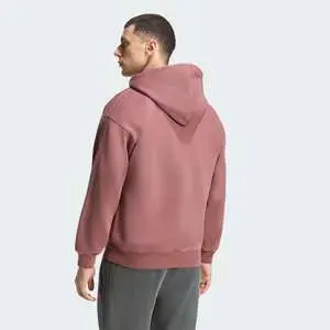 Adidas Trefoil Essentials Washed Full Zip Loose Hoodie - Maroon