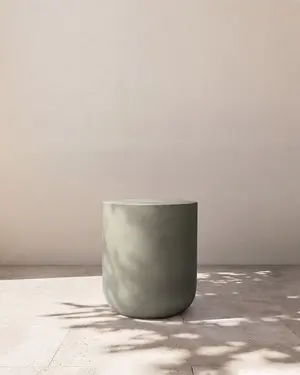 Quince Concrete Drum Indoor/outdoor Side Table - Grey
