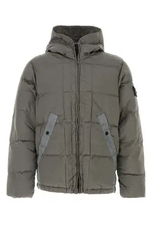Stone Island Grey Nylon Down Jacket - Gray