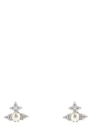 VIVIENNE WESTWOOD Embellished Metal Feodora Earrings - White
