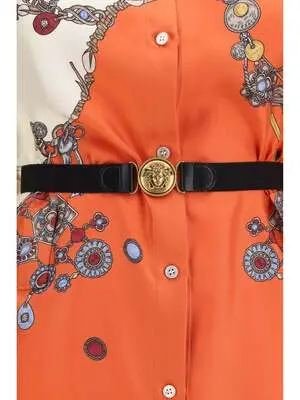 Versace Printed Silk Shirt Mini Dress