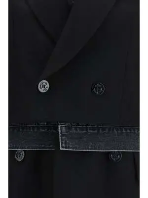 Sacai Wool Flannel And Denim Jacket