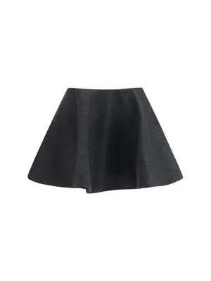 GANNI Wool Peacoat Skirt - Gray