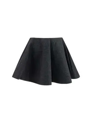 GANNI Wool Peacoat Skirt - Gray