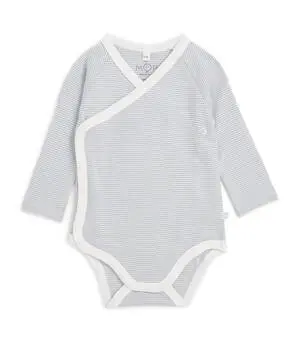 MORI Bamboo-blend Kimono Bodysuit - Blue