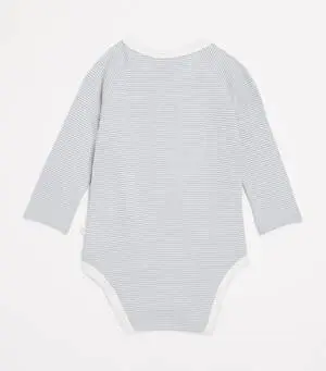 MORI Bamboo-blend Kimono Bodysuit - Blue