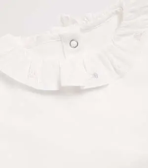 MARIE-CHANTAL Pima Cotton Athena-embroidered Long Sleeve Bodysuit