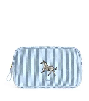 Harrods Stripe Embroidered Nursery Pouch - Blue