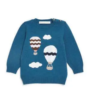 PER TE Hot Air Balloon" Knit Sweater - Green
