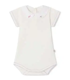 Bonpoint Organic Cotton Cygne Bodysuit - White